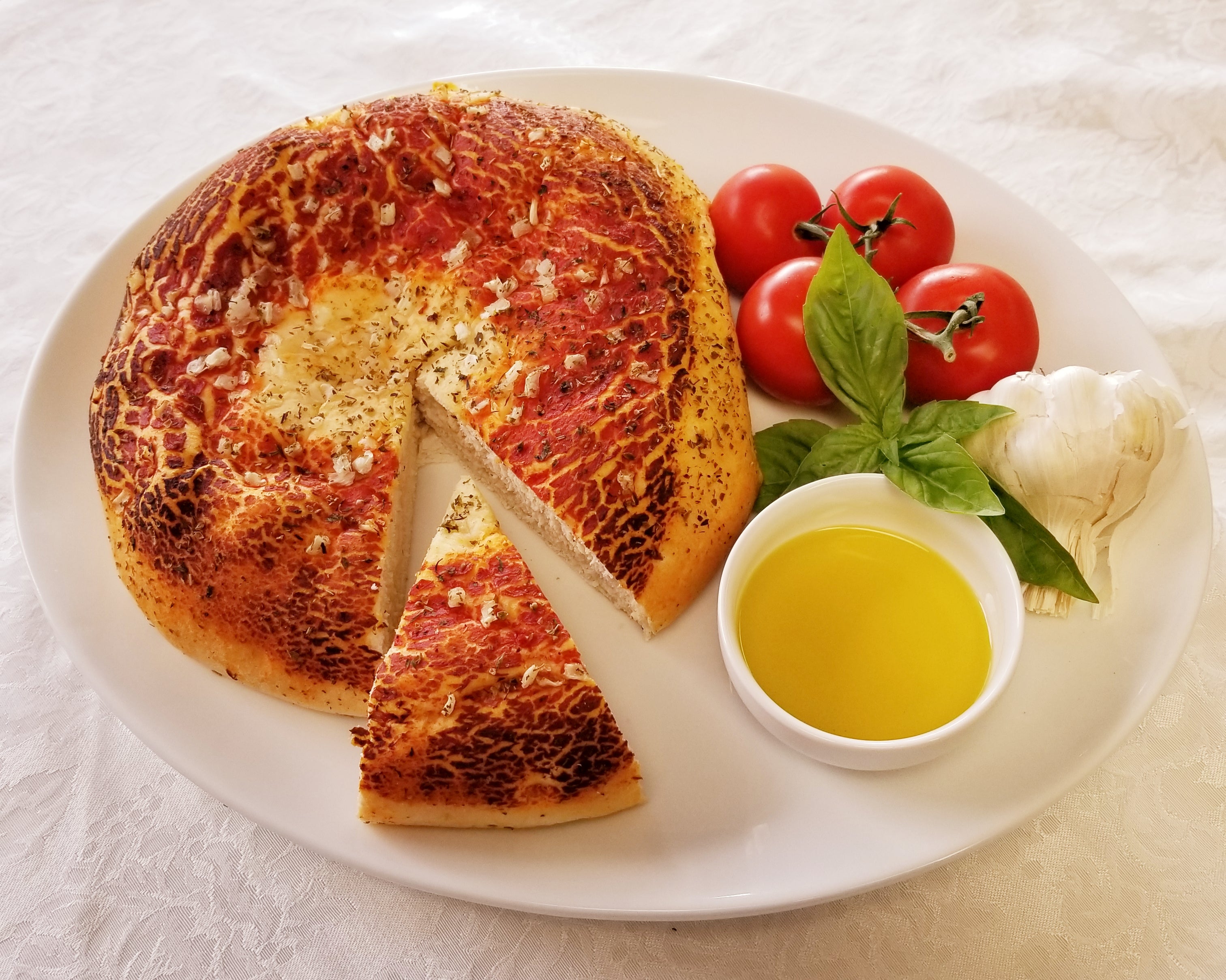 Tomato and Herb Focaccia 8" Three Pack – Royal Kitchens Specialty Breads